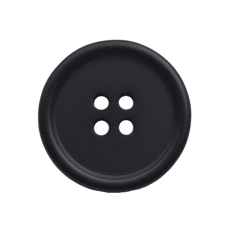 Matte Black Resin Buttons - Round Suit Buttons for Coats & Jackets