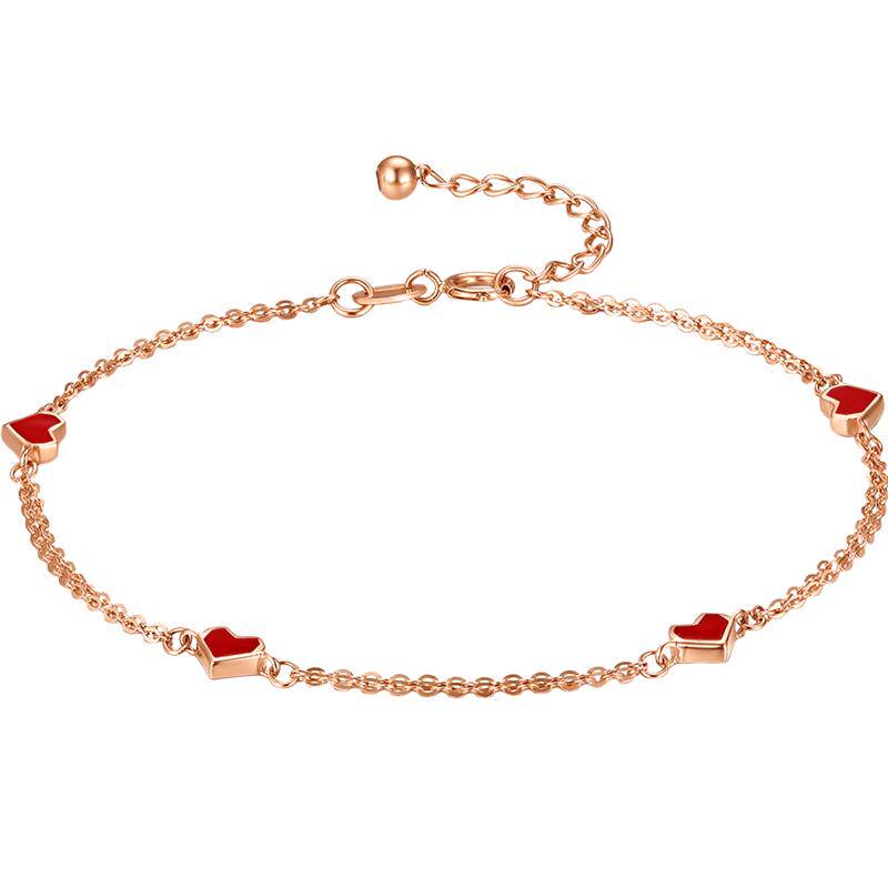 Bracelet d'amour TSL Xie Ruilin 18K Or Rose Or avec Émail AG537