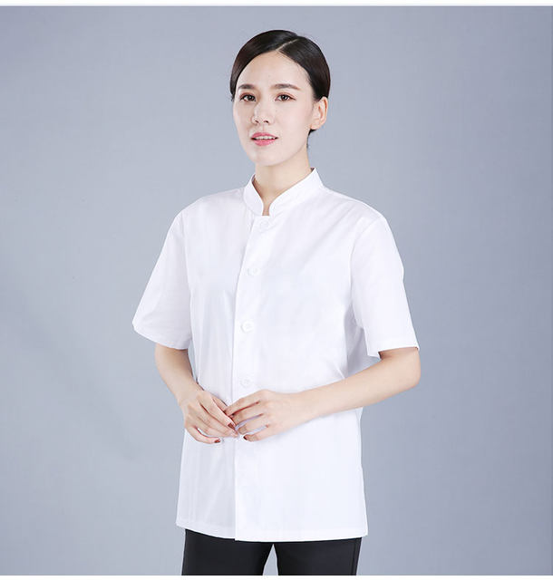 Chef's short -sleeved summer kitchen kitchen kitchen cafeteria ...