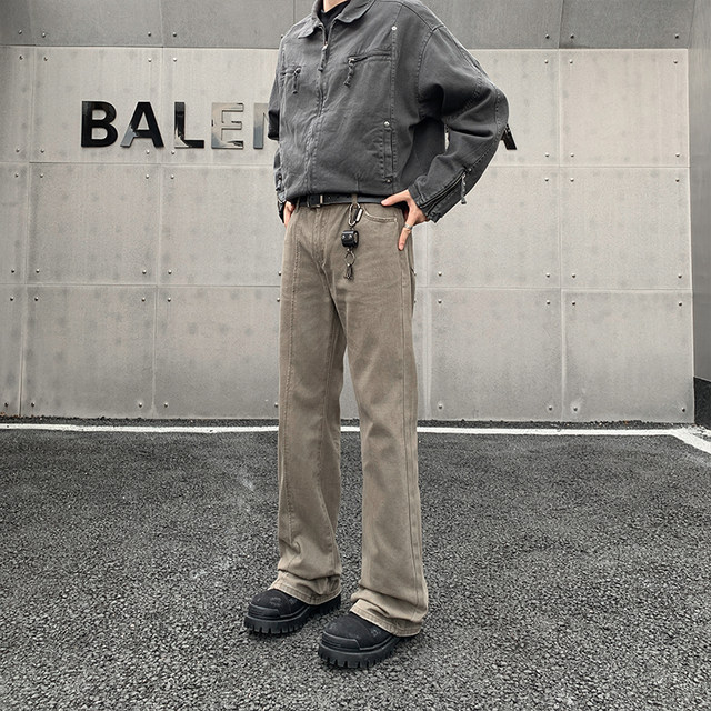 American high street washed cleanfit jeans for men, slim and high-end ...