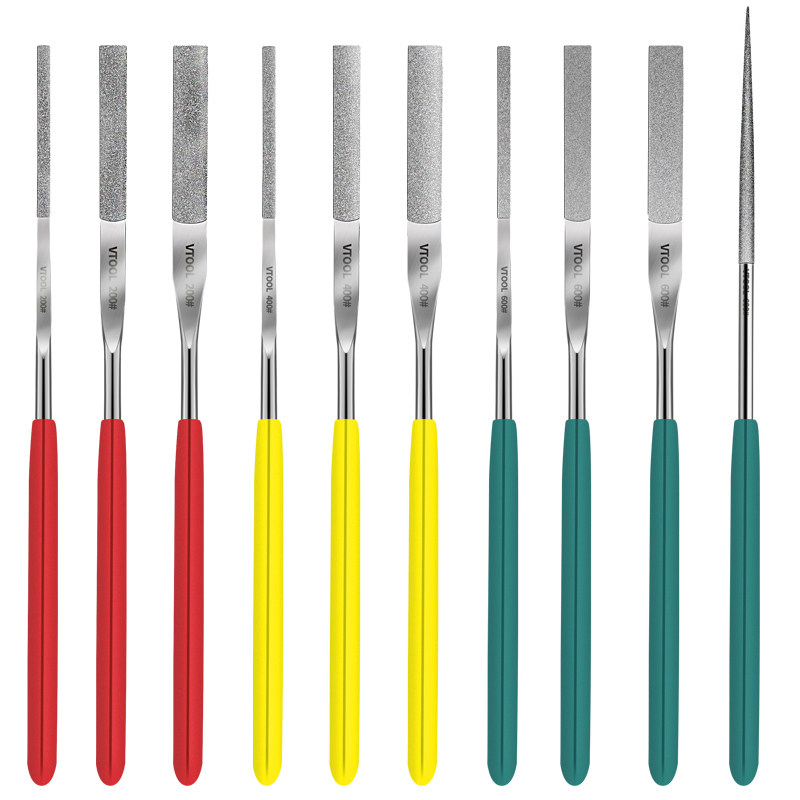 Vtool Diamond File Set - Titanium Steel Alloy Files - Ptf-10