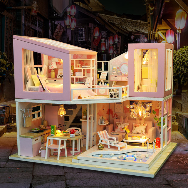 Hongda DIY hut villa handmade gift house model assembly European art ...