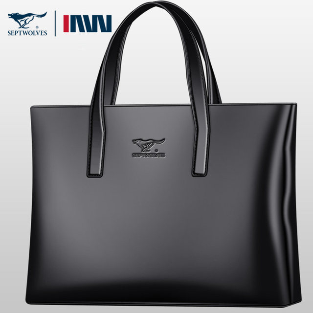 Septwolves handbag men's business briefcase large capacity lightweight ...