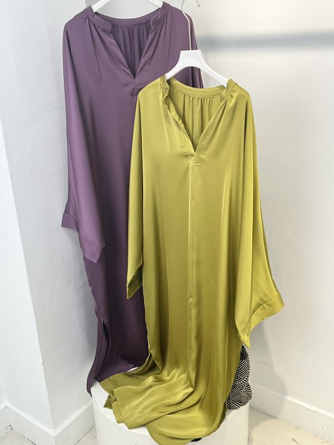 V -neck European and American large size sitrium satin -sensitive ...