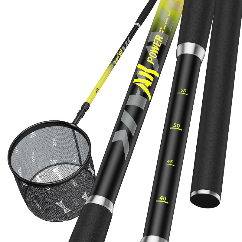 Source Fishing Carbon Steel Fishing Net Rod - Telescopic Black Pit ...