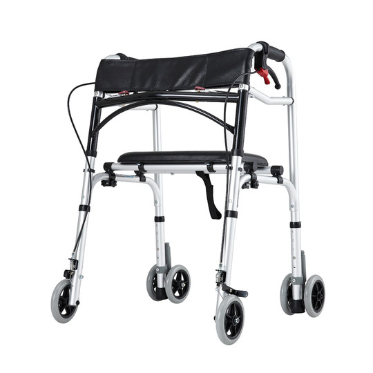 German Elderly Trolley Walker Scooter | Folding Four-Wheel Walking Aid
