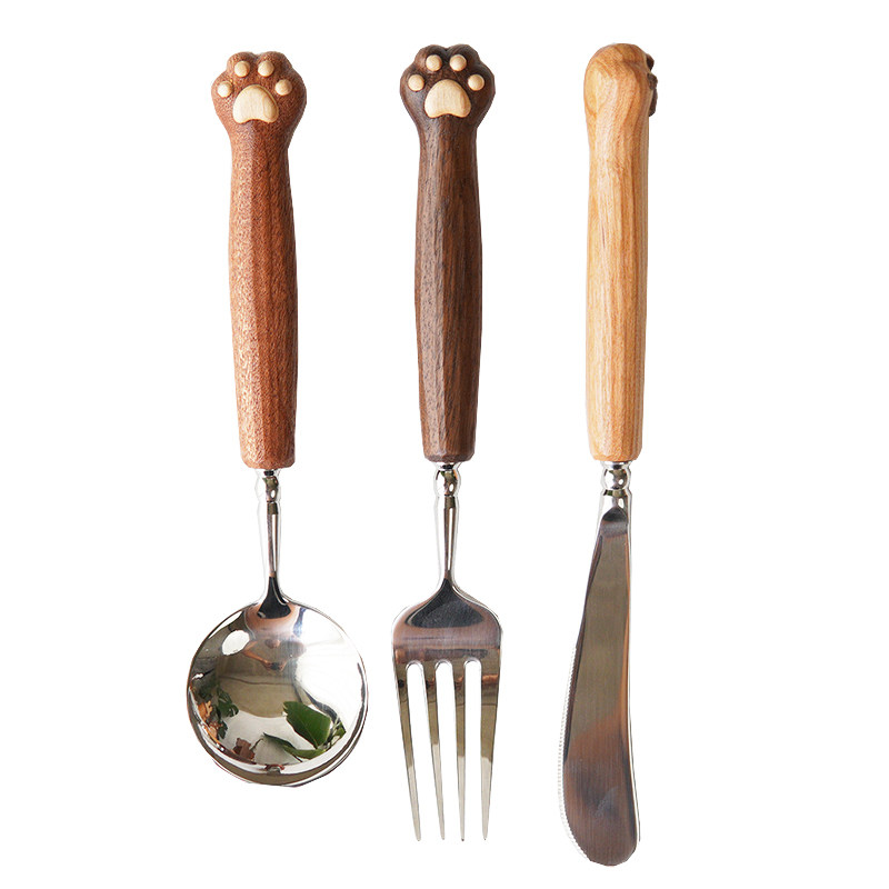 Wood Cha Cha | Cat Claw Knife, Spoon and Fork Set 304 Stainless Steel ...