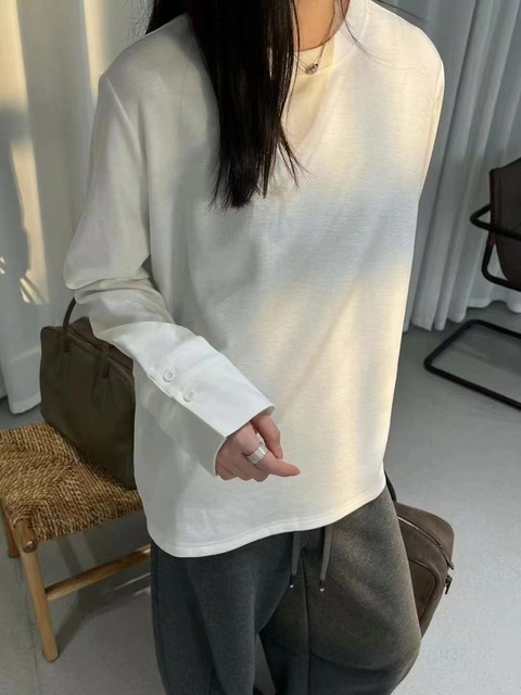 You Anmi white inner long -sleeved bottoming shirt female 2024 new ...