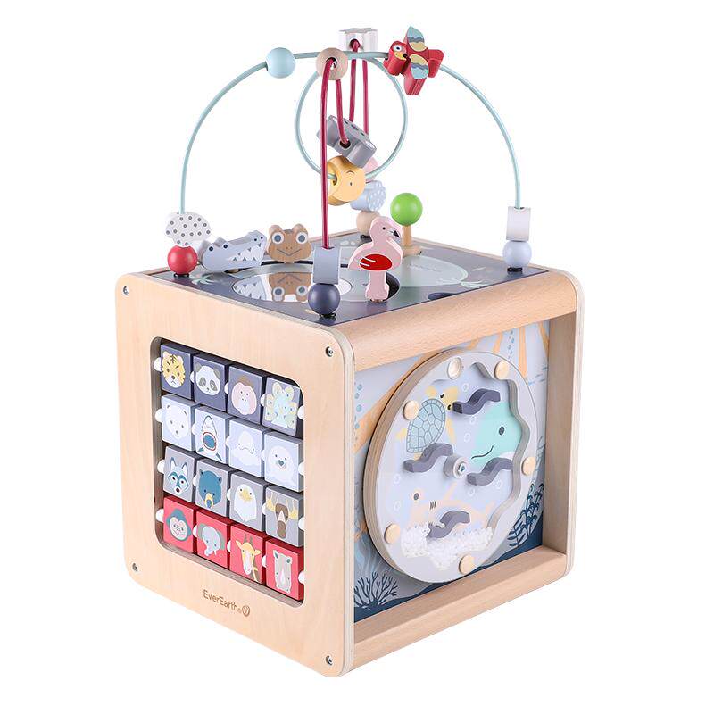Everearth Wooden Bead Treasure Box - Educational Toy for Toddlers