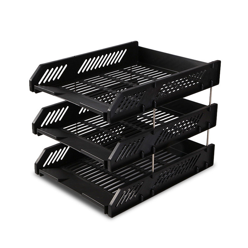 Maoke 3-Tier Plastic File Holder - Black