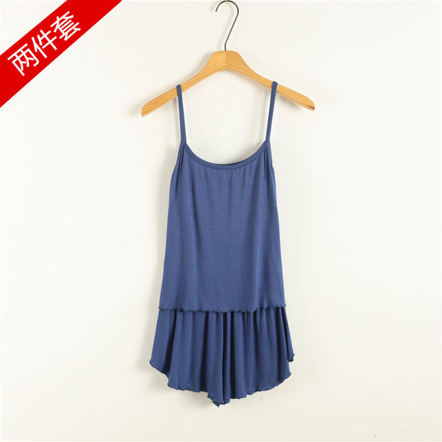 2023 New Women's Summer Skin Modal Bottom Strait Skin Short Set Large ...