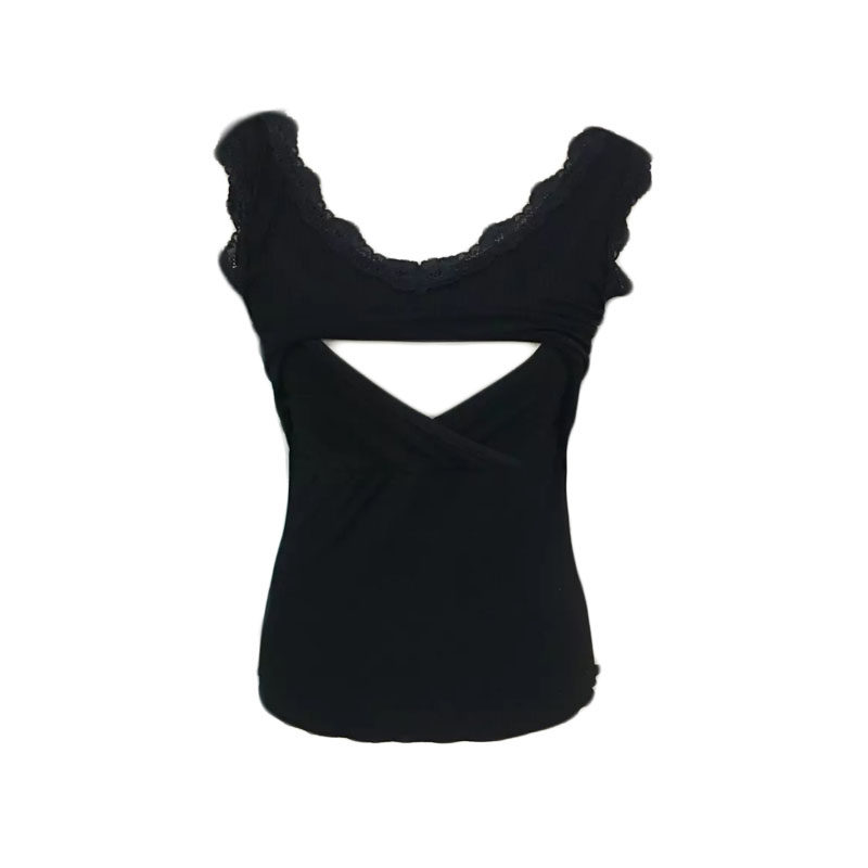 Nursing Vest Pure Cotton Sling Nursing Lace Modal Postpartum Nursing ...