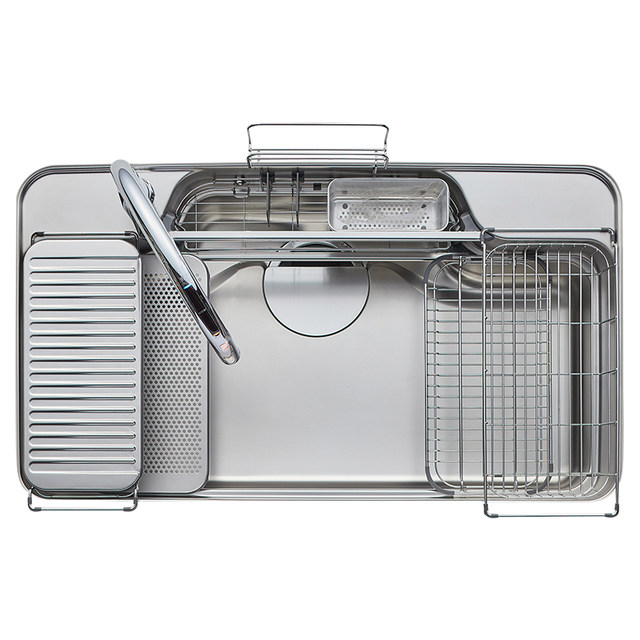 Japanese imported sink LIXIL 3D embossed multi-functional 304 stainless steel LIXIL sink large ...