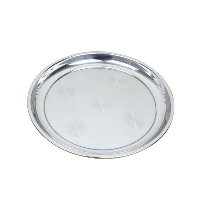 Thick stainless steel disk round large disc shallow tray flat plate ...