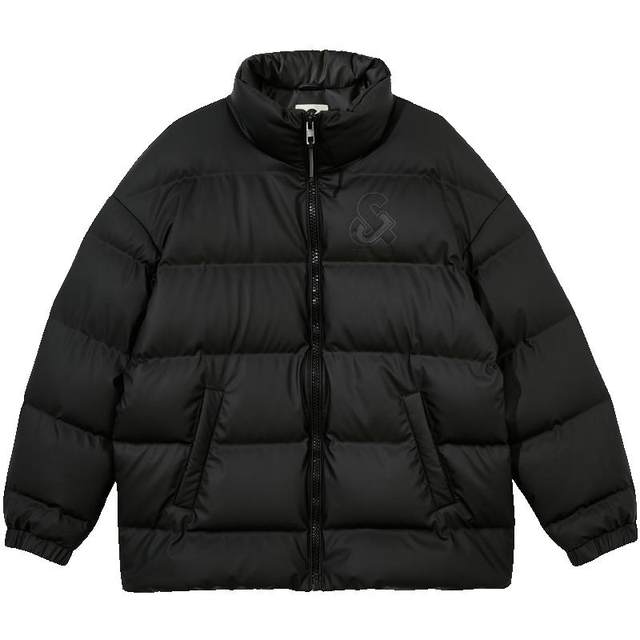 Jack Jones down jacket men's bread jacket loose PU leather thick coat ...