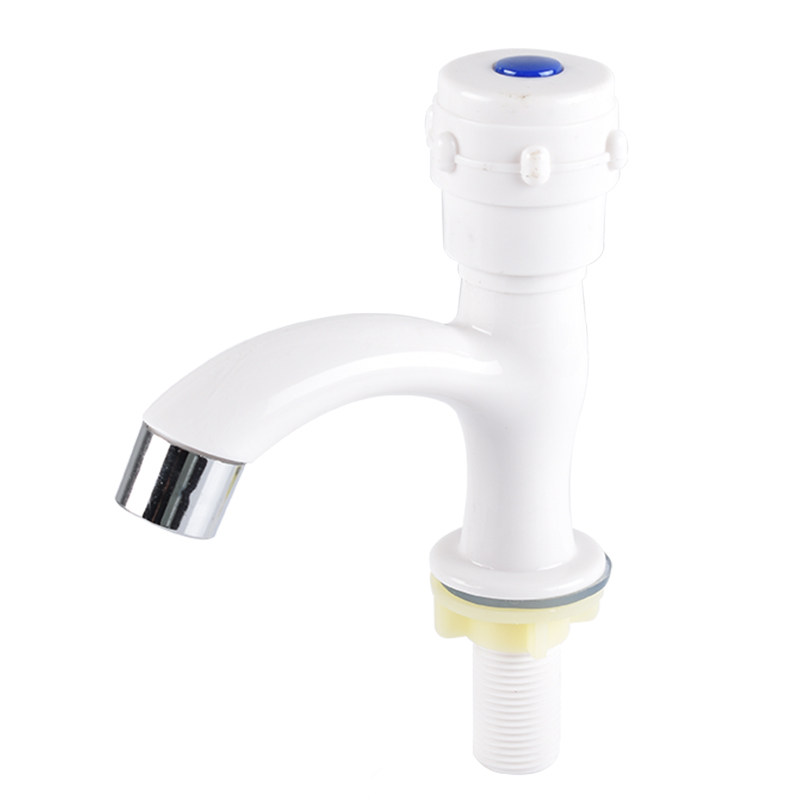 Light Plastic Basin Faucet - Hot & Cold Water - Single Handle Double Hole