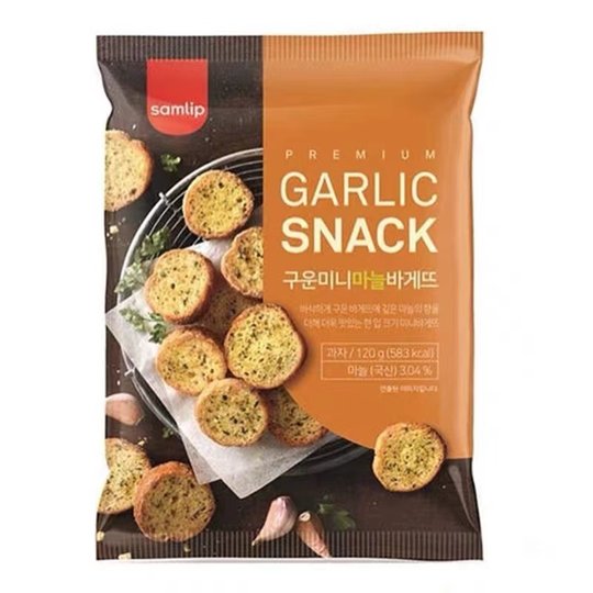 Korean Imported Snacks - Samlip Three French Garlic Butter Black Pepper ...