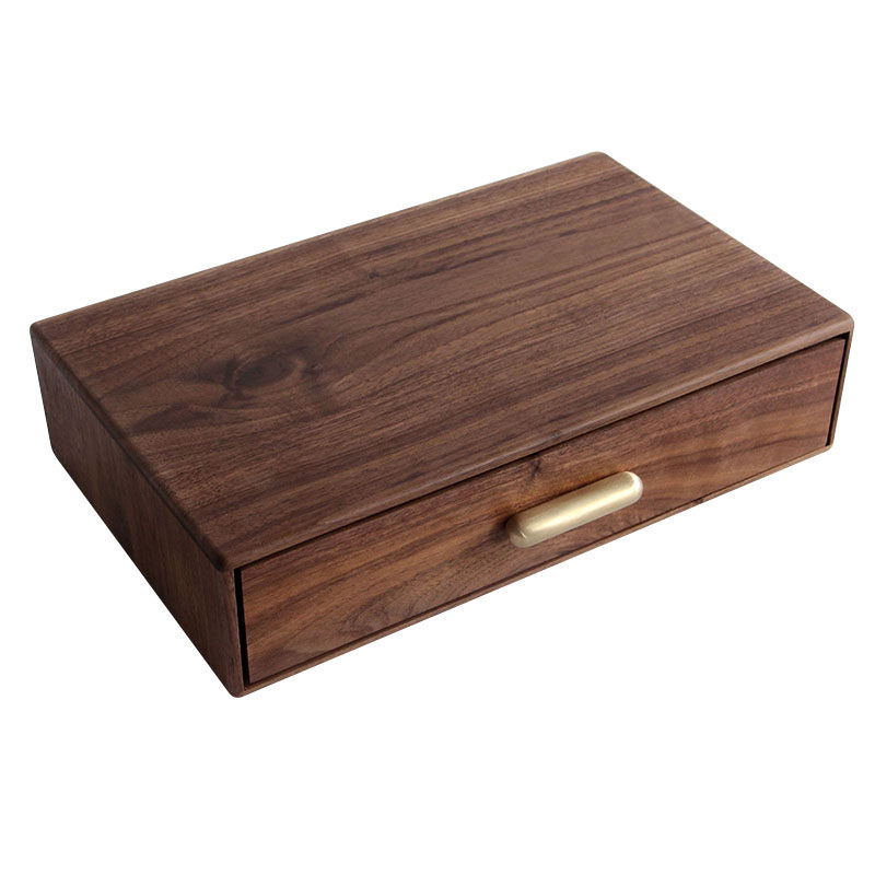 Sansi Workshop Solid Wood Storage Box - Black Walnut A4 File Organizer