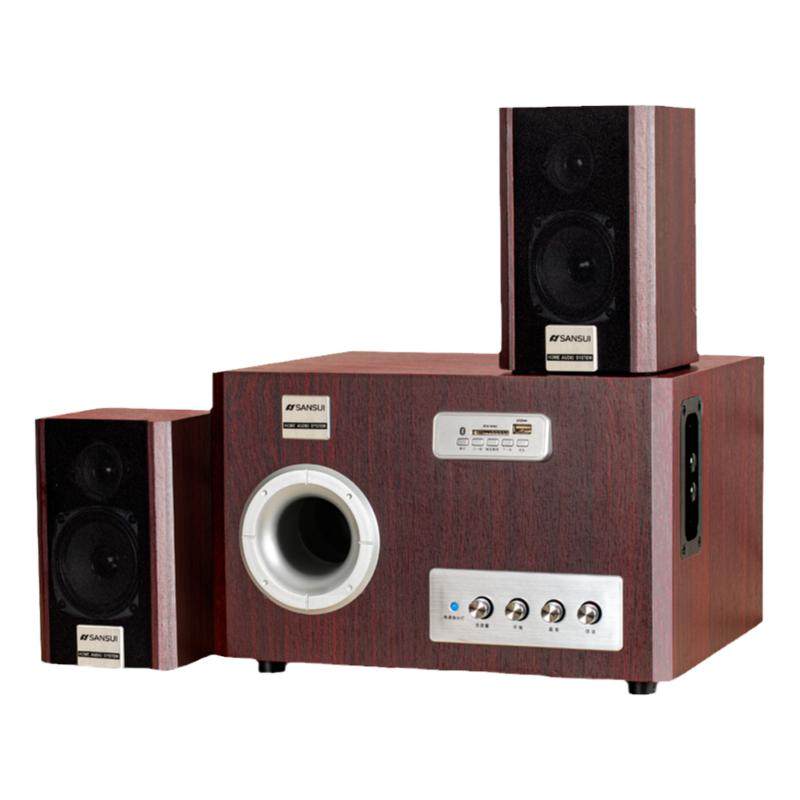 Sansui 81c 2.1 Channel Bluetooth Speaker - Wooden Desktop Audio System