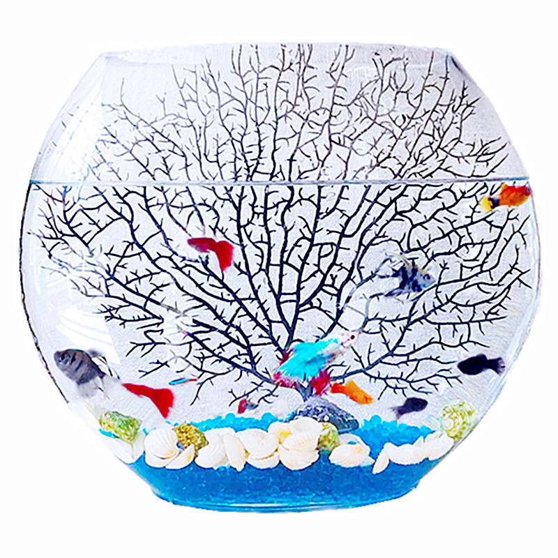 Ultra-White Flat Oval Goldfish Tank for Living Room Entrance - Creative ...