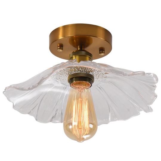 Arrow Jpx330 Postmodern Iron Ceiling Lamp - Lotus Leaf Glass Shade