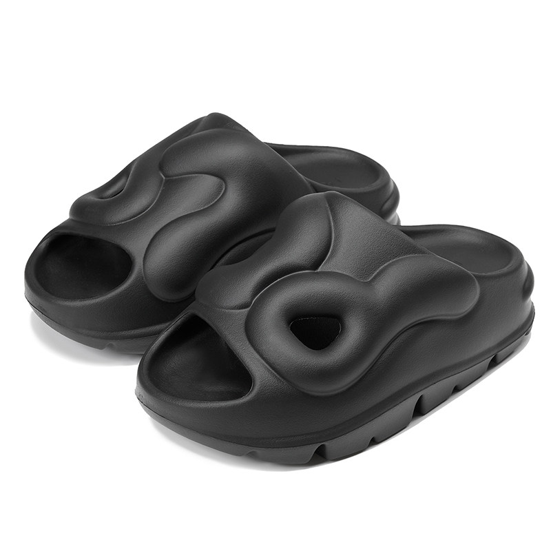 Pclp Black Bread Slippers - Unisex Summer Beach Shoes