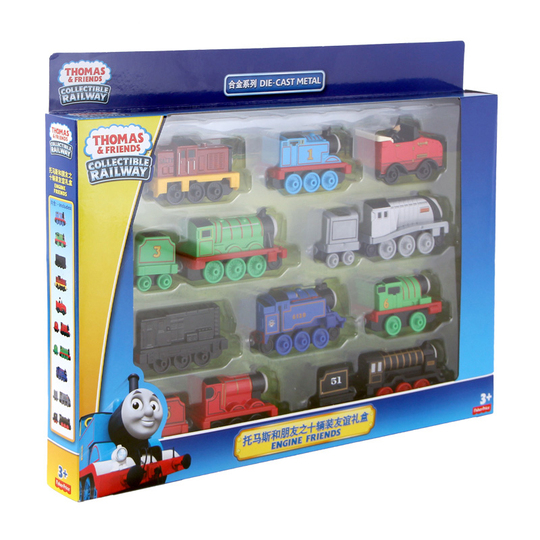 Thomas & Friends 10-Pack Teamwork Gift Box - ლითონის მატარებლების ნაკრები