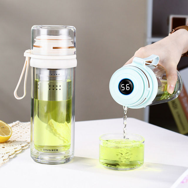 Tea water separation magnetic suction double -layer glass resistant ...