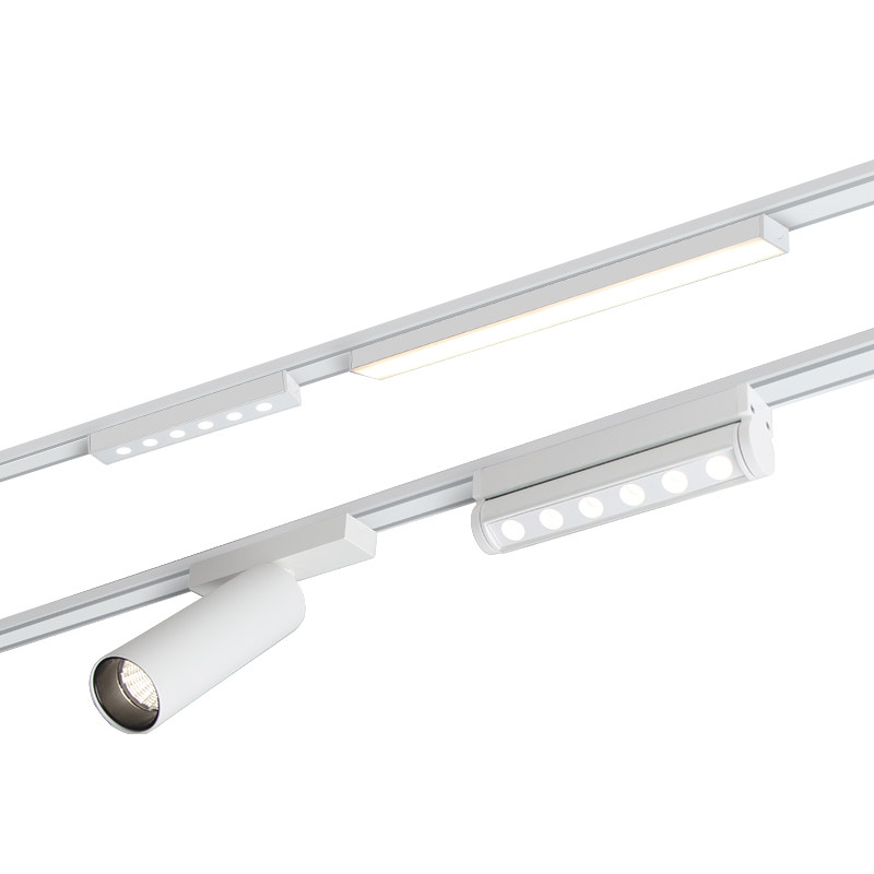 Éclairage sur rail magnétique ultra-mince - spot sur rail led monté en ...