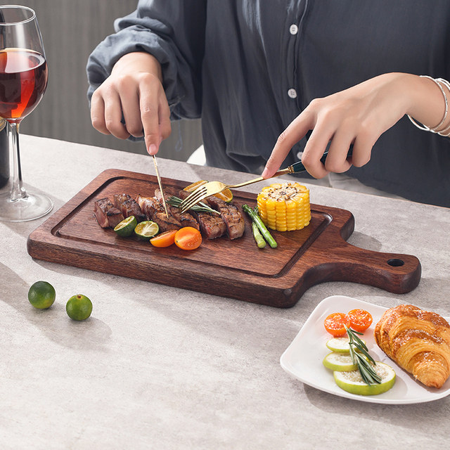 Imported Sapele steak plate wooden tray sushi board Western restaurant ...