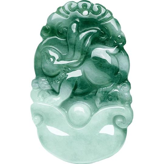 Ciondolo Zodiacale Coniglio di Giada Naturale - Giada Autentica del ...