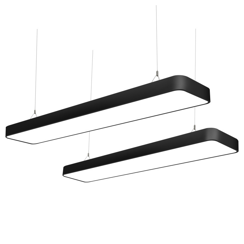 Kecent Led 스트립 샹들리에 - 현대적인 철제 행잉 라이트 (사무실 및 상업 공간용)