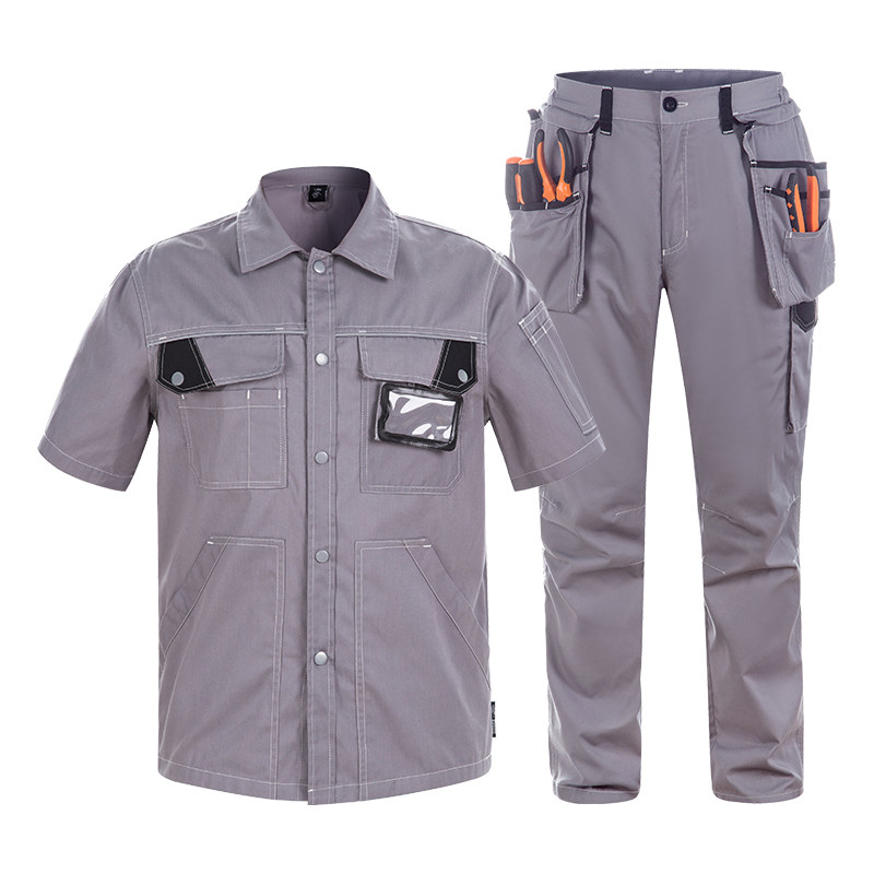 Kugobani Men's Summer Workwear Set - Breathable Cotton Work Clothes