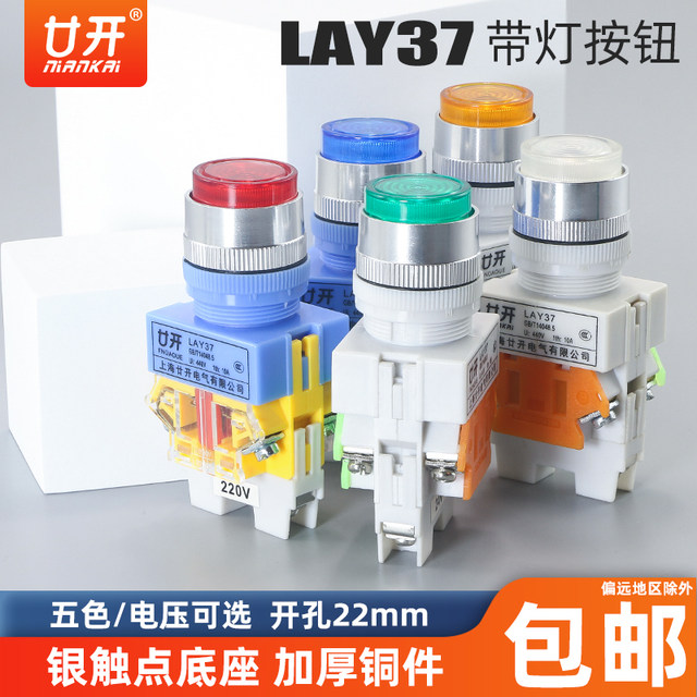 LAY37/Y090-11DN start stop inching self-reset button with light switch ...