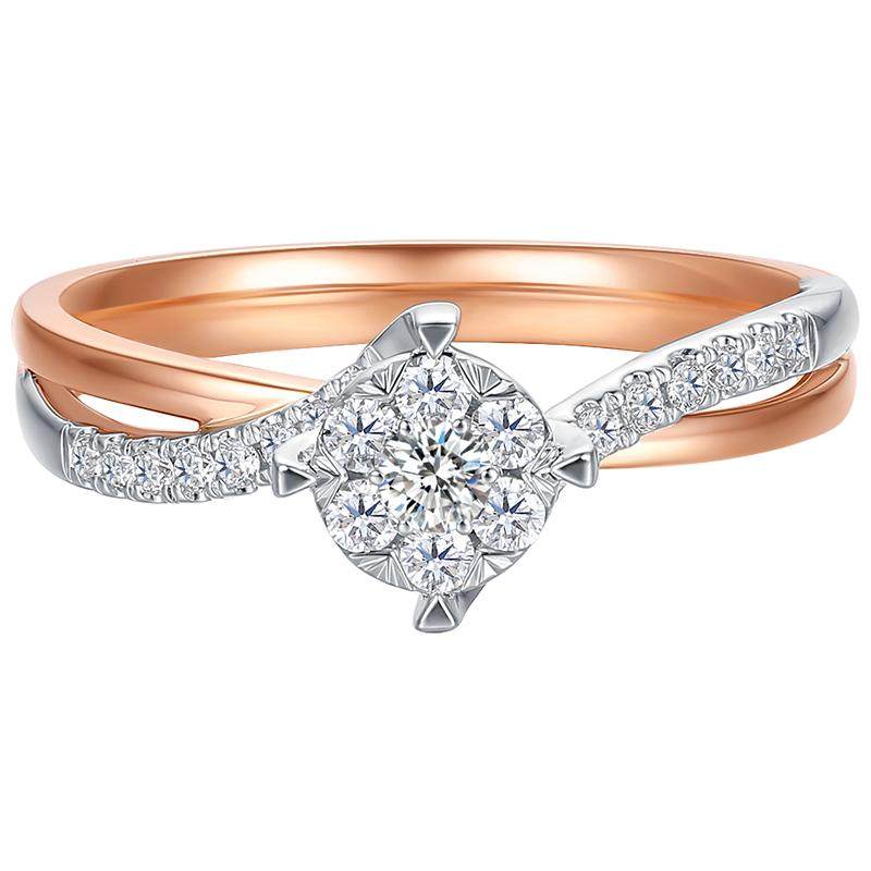 TSL Xie Ruilin 18k Gold Diamond Ring - Elegant Two-Tone Design