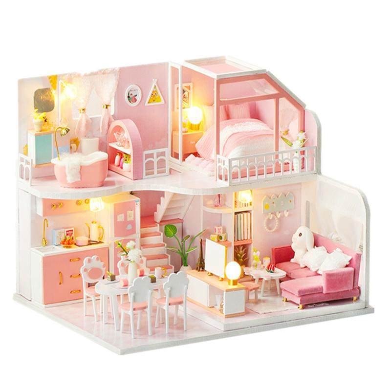 Xiliangpin Wooden Loft Model - DIY Assembled Hut - Midsummer Time Blue ...