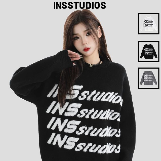 Insstudios national tide brand couple American -style three -dimensional letters logo jerky ...