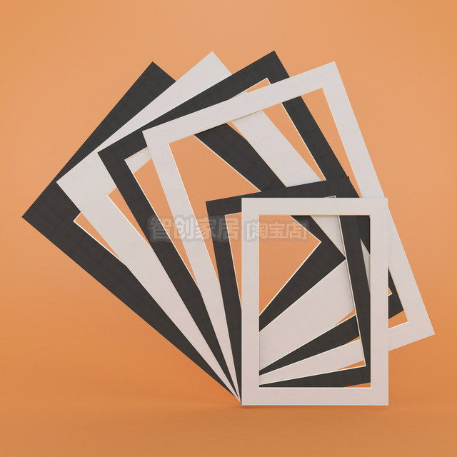 A3A4A5 cardboard white black rectangular A6 hole photo frame lined ...