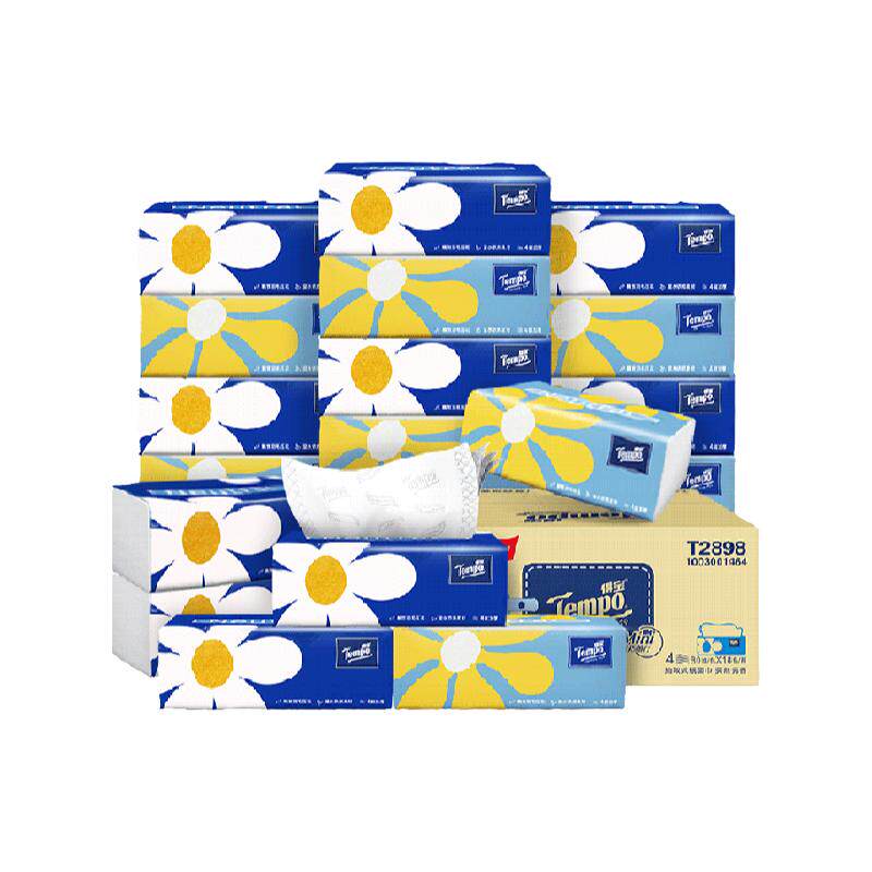 Tempo Soft Facial Tissues - 80 Sheets x 18 Packs - 4-Ply