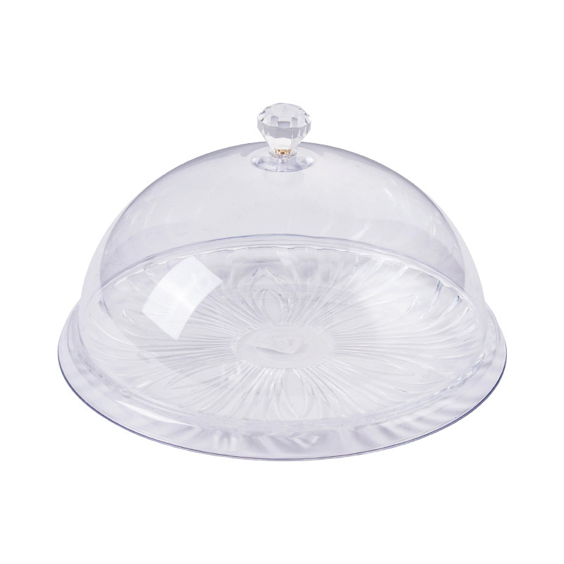 Garbo Acrylic Food Cover - Round, Transparent Plastic Dome