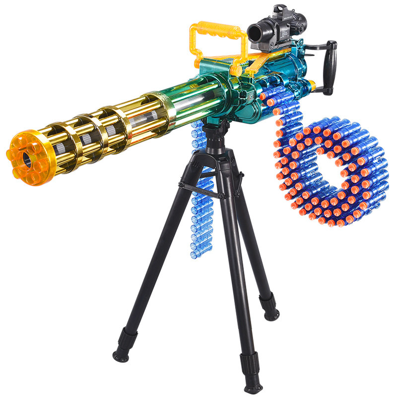 Jia qi Golden Gatlin Electric Toy Gun - Simulated Soft Shotgun Machine Gun