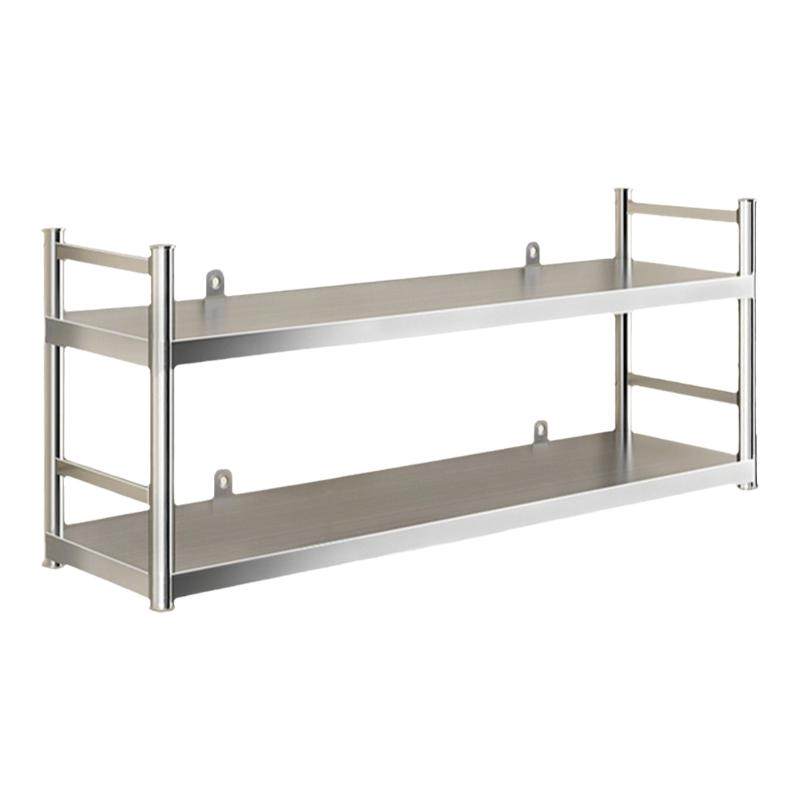 2-Layer Stainless Steel Wall-Mounted Kitchen Storage Rack
