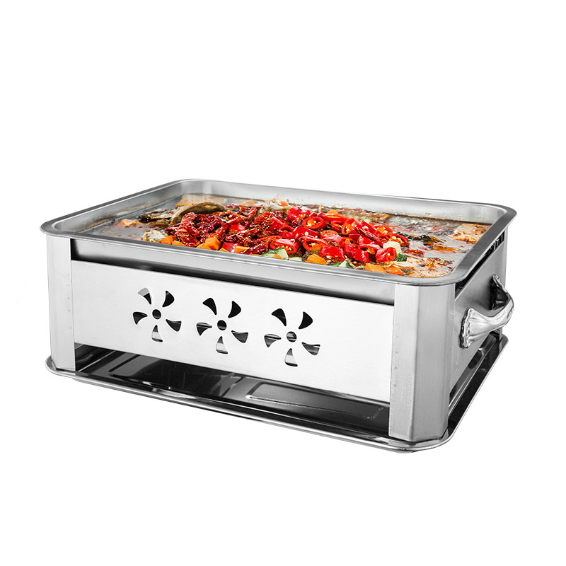 Tt Stainless Steel Grill Pan - Chinese Style Charcoal Grill for 3-5 People