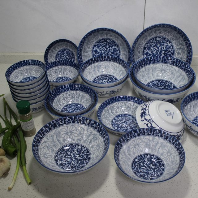 Large noodle bowl 4 loaded Japanese bucket bowl ceramic home ramen bowl ...