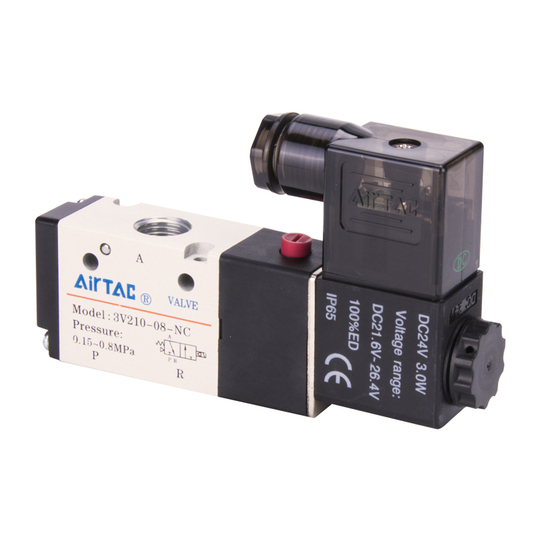 Airtac 3v210-08 Solenoid Valve - 2/3 Way Reversing Valve, AC/DC 12V/24V ...