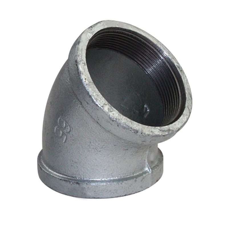 Hebilla galvanizada del hilo de las instalaciones de tuberías del hierro del codo de 45 grados 6 ...