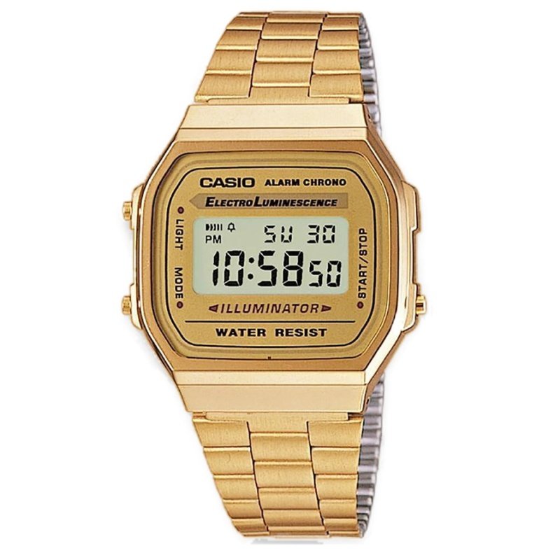 Casio Square Small Gold Watch A159/A-168WA-1U Trendy Digital Couple ...