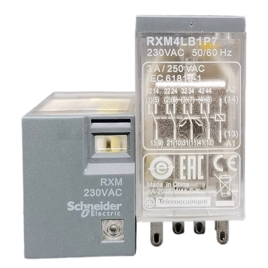 Schneider RXM4LB1P7 AC 230V Relay | Intermediate Relay 14 Feet | Without Light Indicator