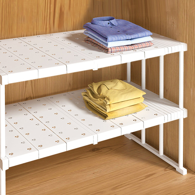 Wardrobe layered partition storage artifact kitchen cabinet retractable ...