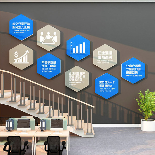 Corporate staircase wall decoration team office cultural wall stickers ...